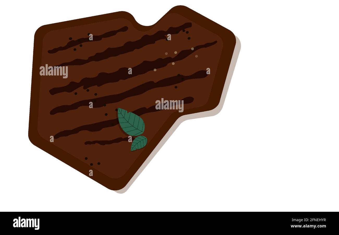 Juicy Fried meat, steak. Grill.Decorated leaf Stock Vector Image & Art ...