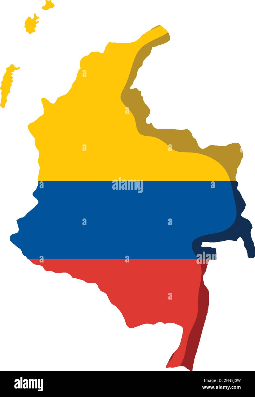 colombia map flag Stock Vector Image & Art - Alamy