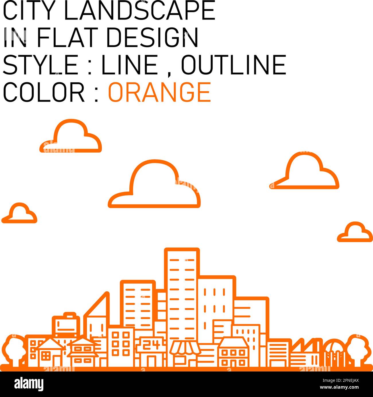 Orange outline vector vectors hi-res stock photography and images - Alamy