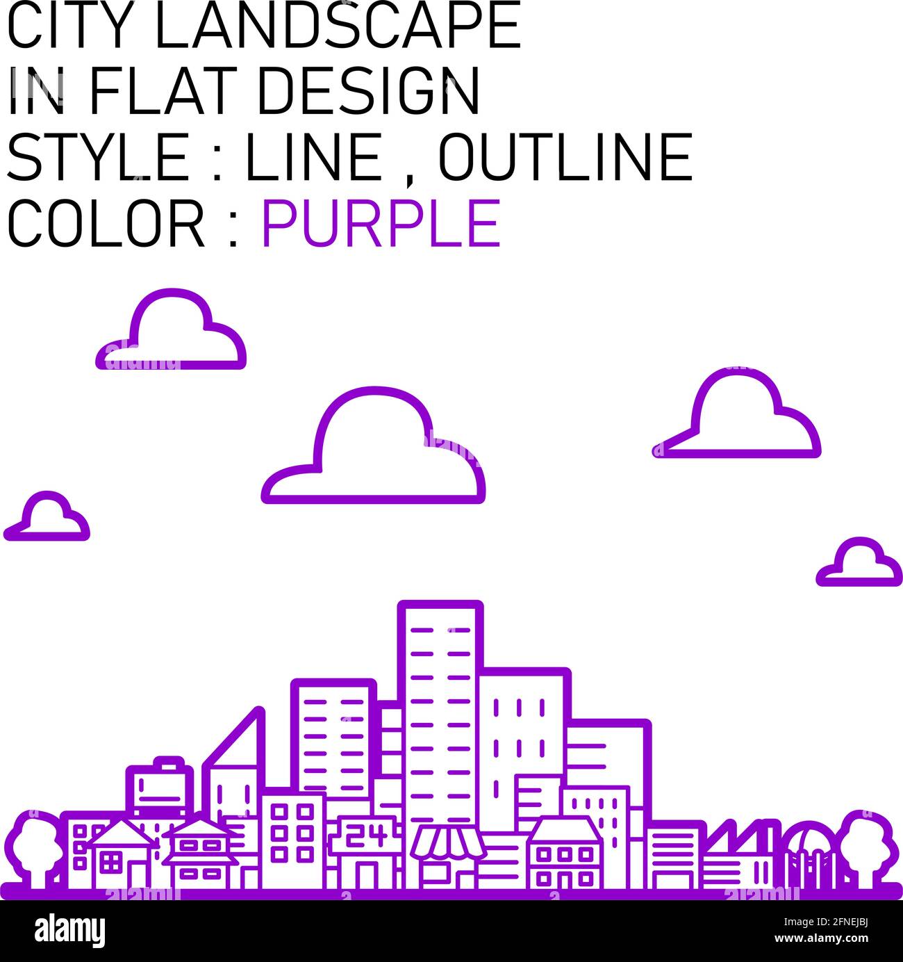 Purple outline vector vectors hi-res stock photography and images - Alamy