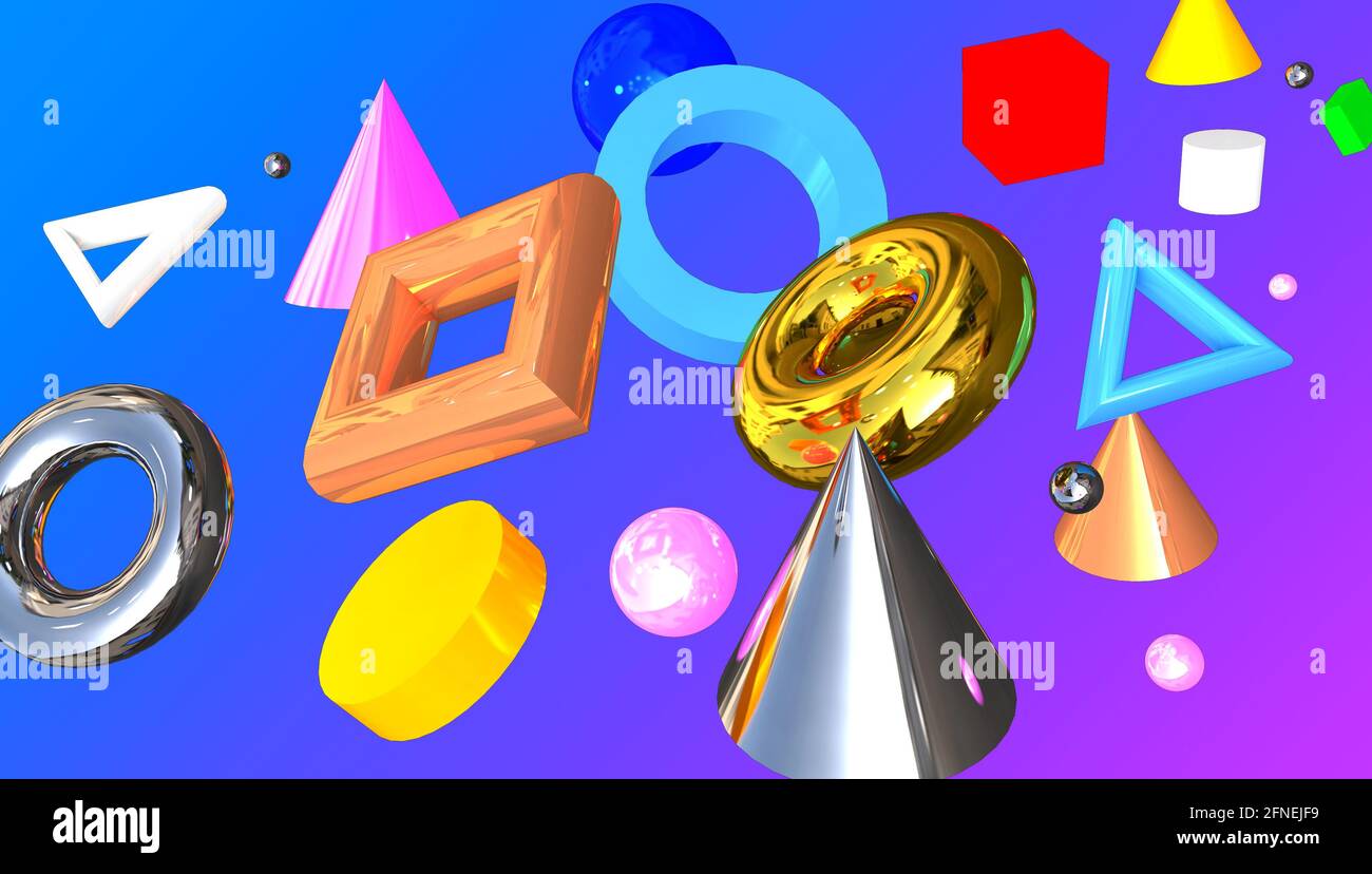 3d render of a geometric shapes Stock Photo - Alamy