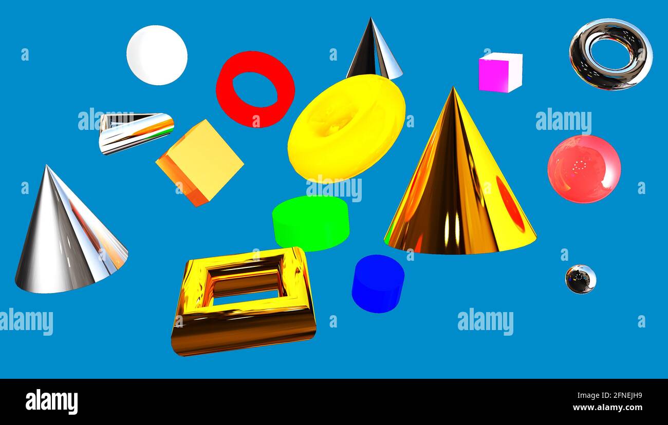 3d render of a geometric shapes Stock Photo - Alamy