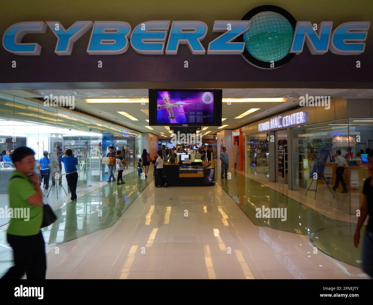 Cyberzone high-tech shops in an indoors mall in Novaliches, Manila ...