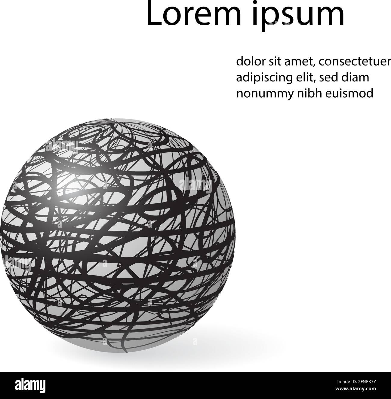 3d sphere with black random hand drawn lines Stock Vector Image & Art ...