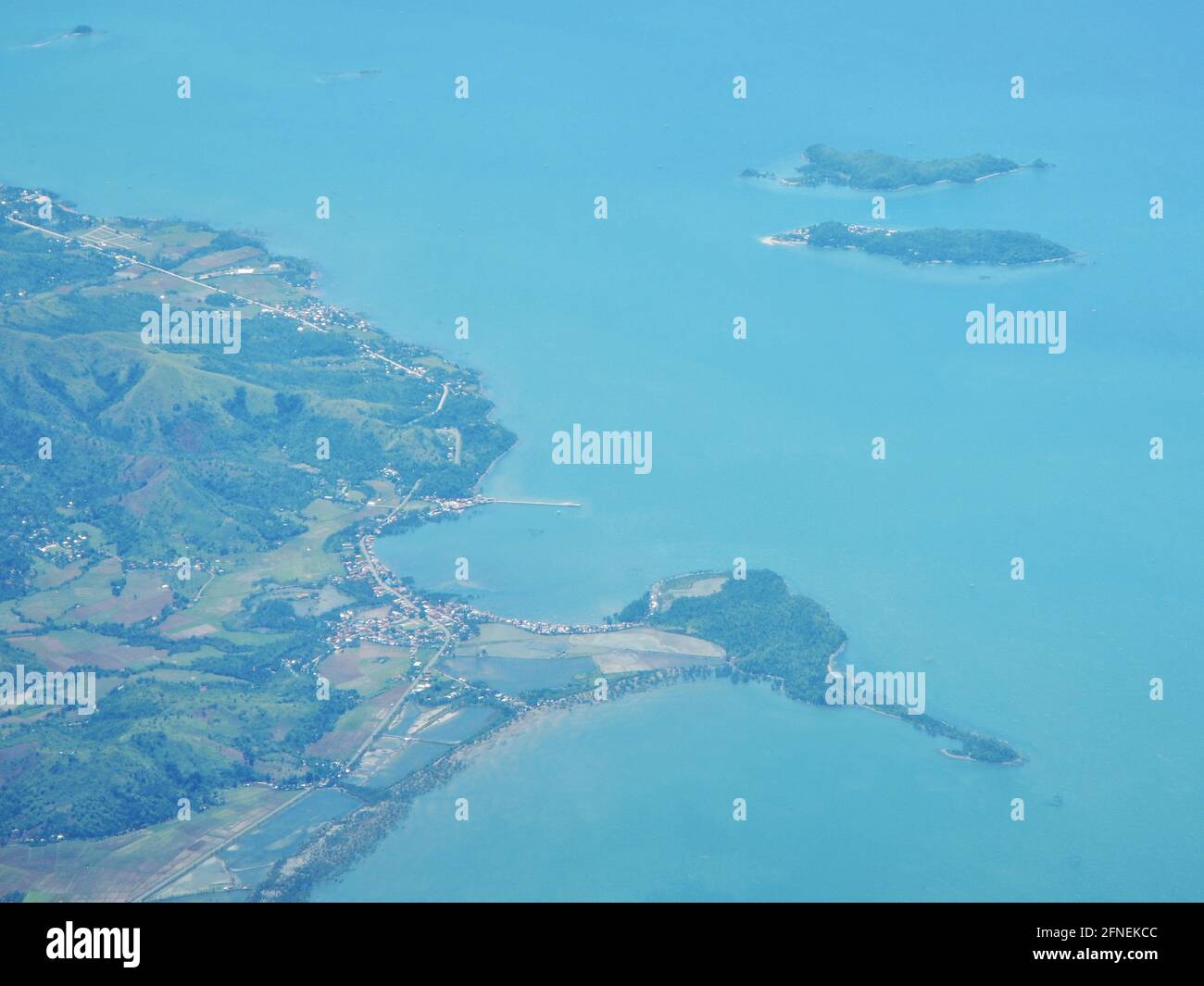 Aerial view of islands in the Pacific ocean in the Philippines Stock ...