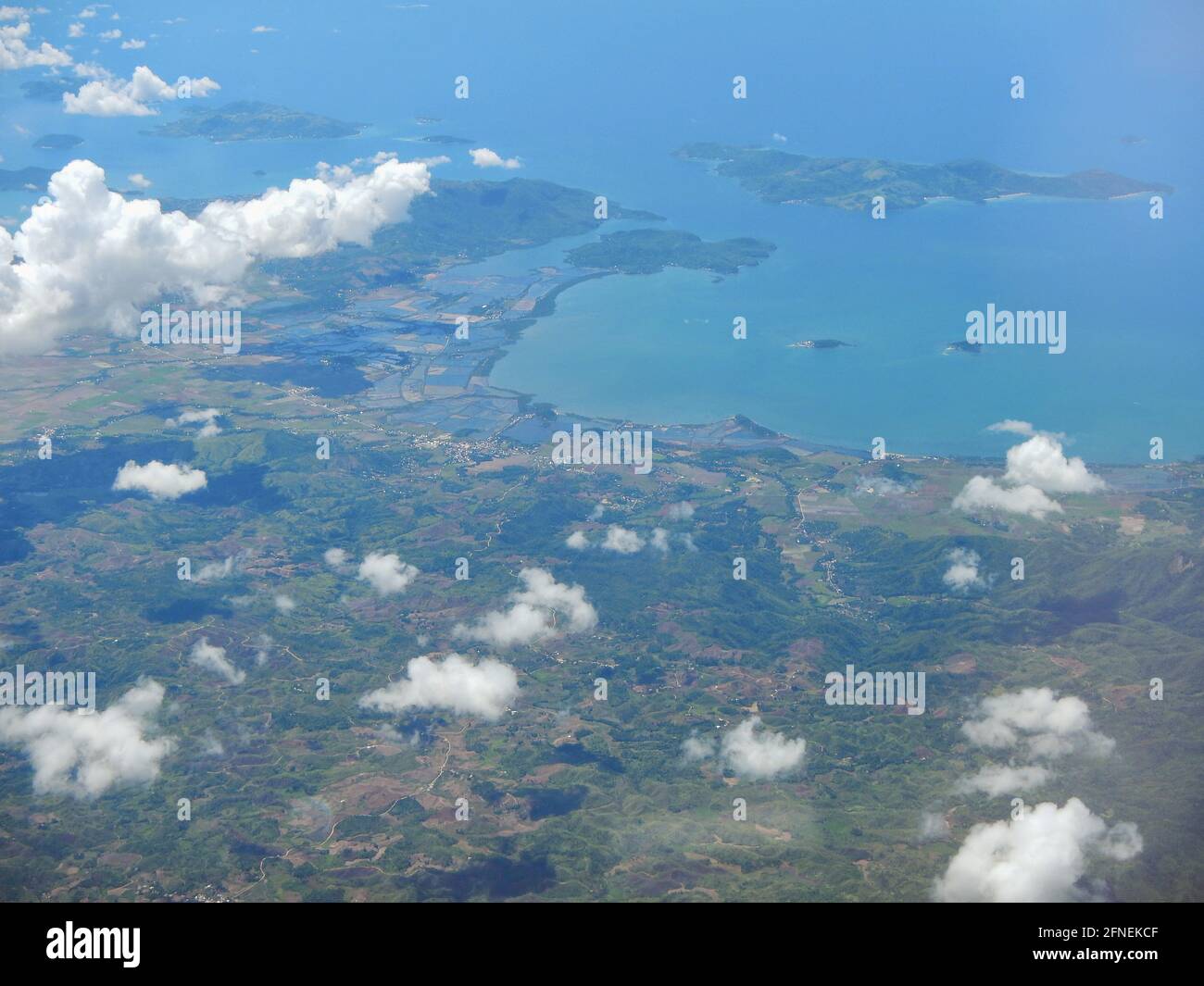Aerial view of islands in the Pacific ocean in the Philippines Stock ...