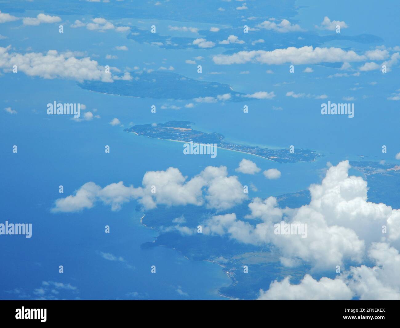 Aerial view of islands in the Pacific ocean in the Philippines Stock ...