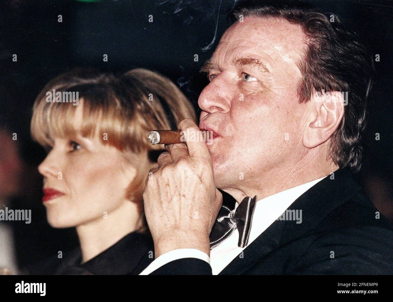 Gerhard Schröder with cigar at the centenary ball of the SV Werder ...