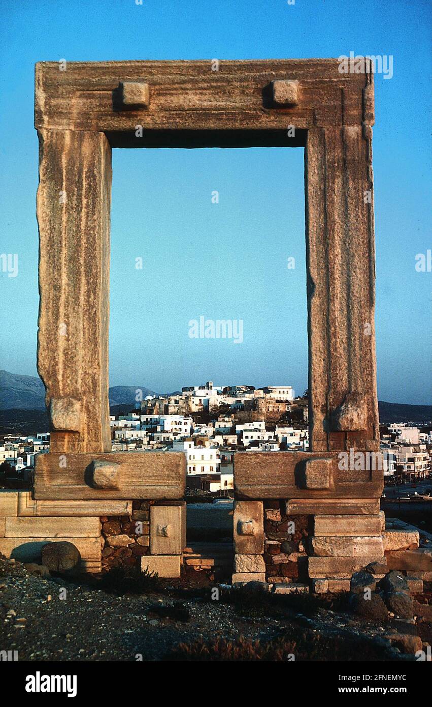Lion's Gate on Delos, an ancient cult site where several ancient ...