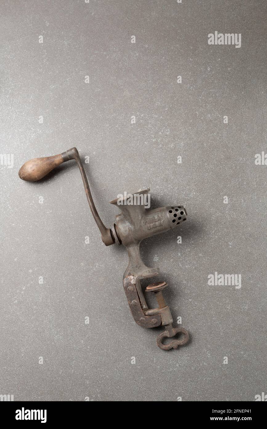 Antique manual meat grinder Stock Photo - Alamy