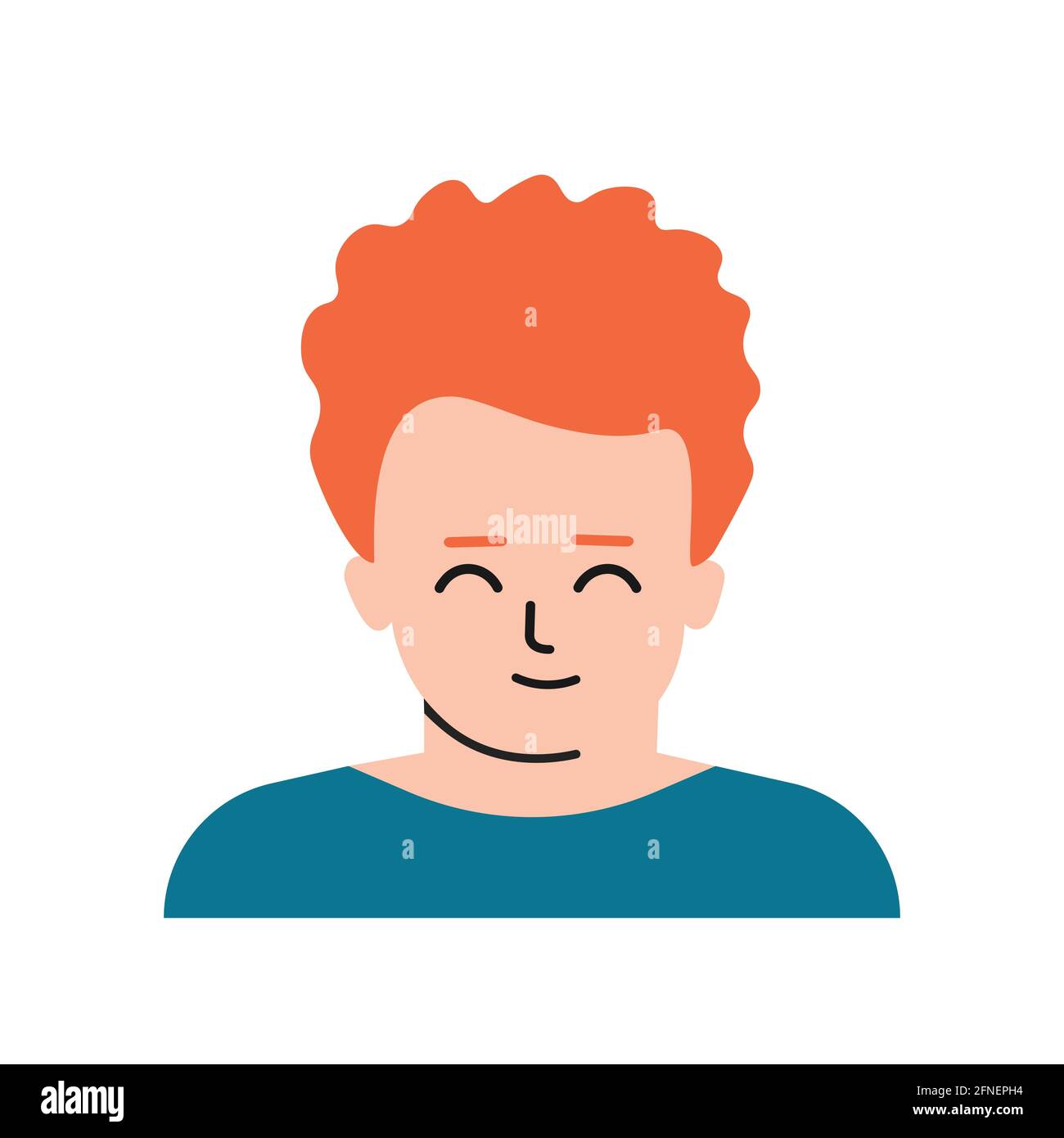 Vector flat isolated concept with portrait of cartoon character. Face ...