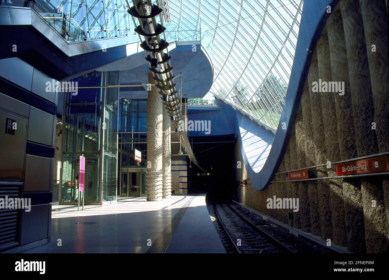 View of the platform under the glass dome to the surface [automated ...