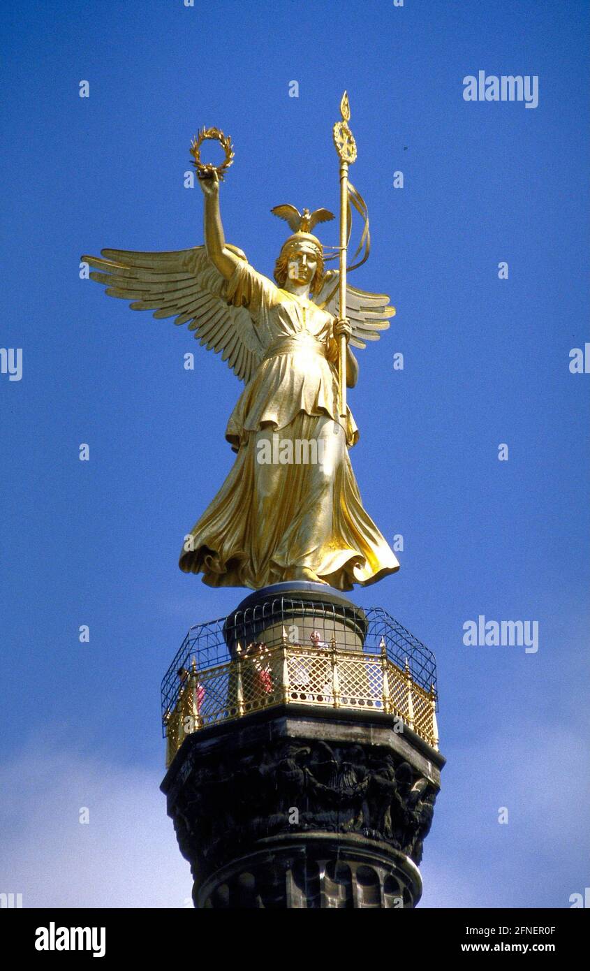 The gilded bronze sculpture of Victoria, popularly known as 'Goldelse ...