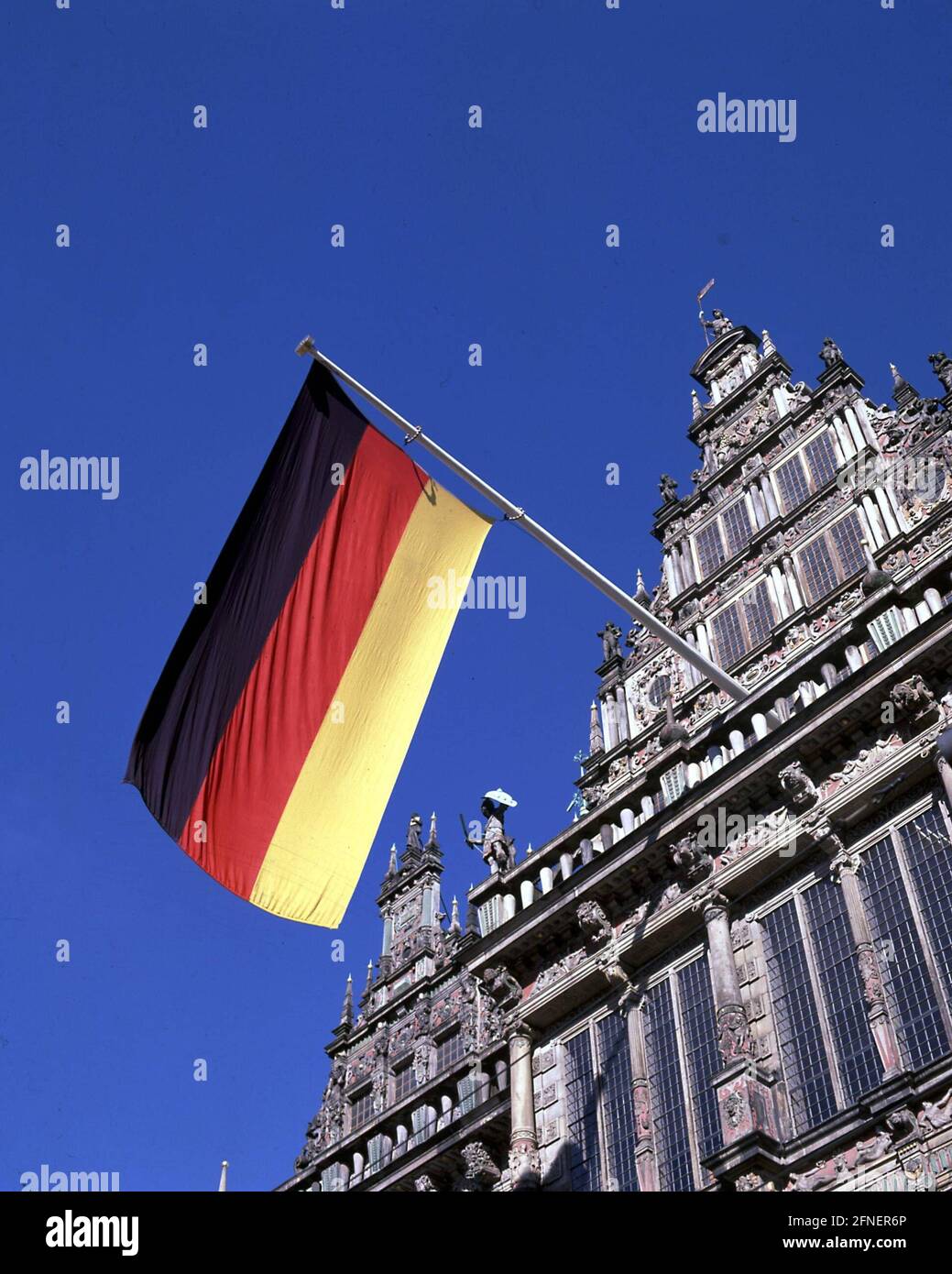 German flag at Bremen city hall [automated translation] Stock Photo - Alamy