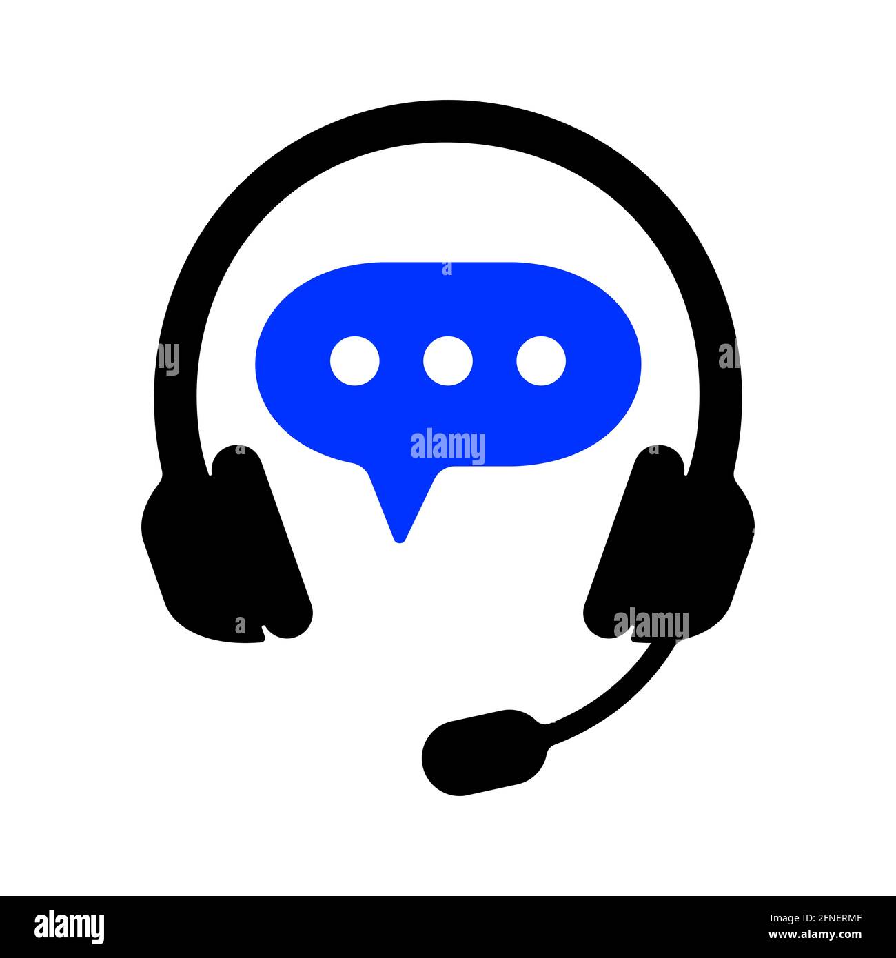 Hotline sign with headphones. Call center icon isolated on white ...