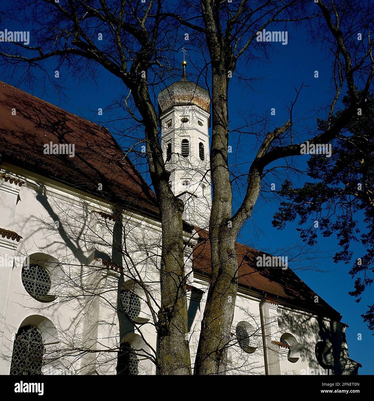 The pilgrimage church of St. Koloman in Füssen in the Allgäu (built in ...
