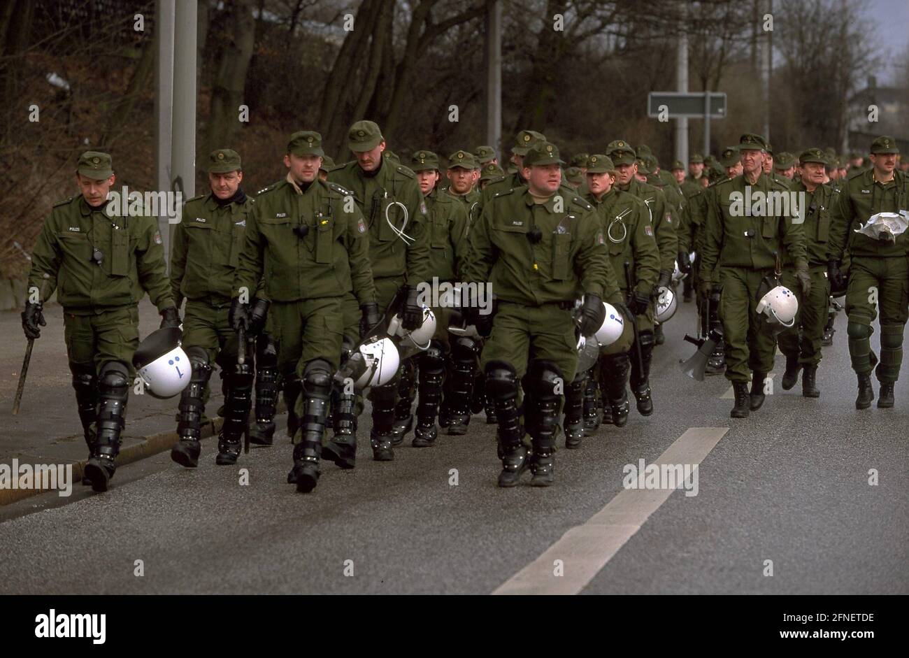 Deployment of the Hamburg riot police. [automated translation] Stock ...