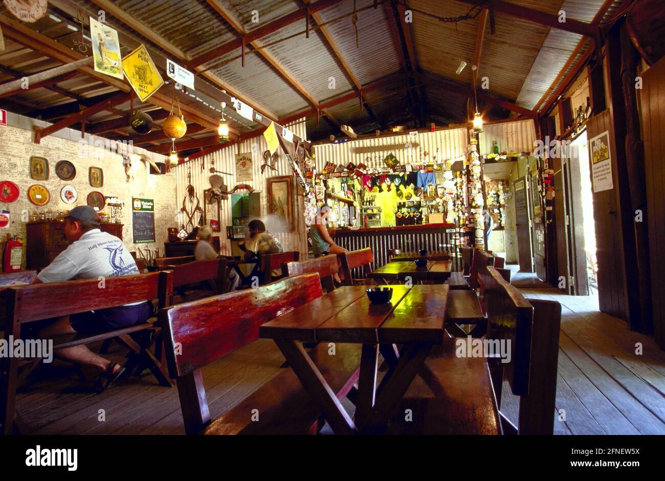 The Lion's Den Hotel, a pub in the outback near Cooktown in north ...