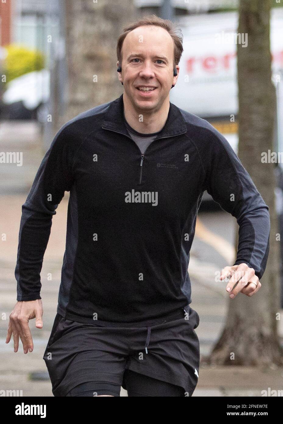 Health Secretary Matt Hancock is seen smiling as he leaves his West ...