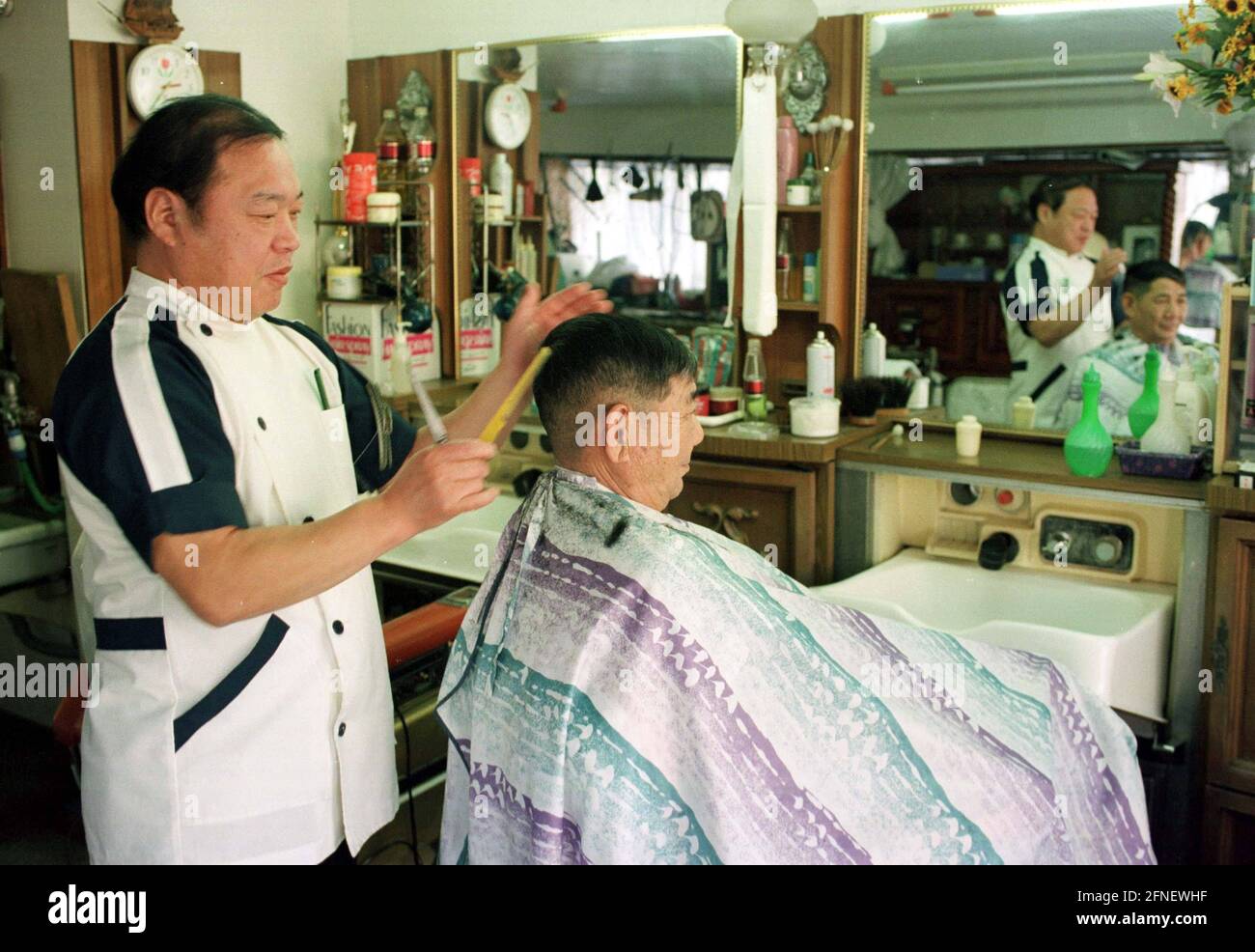Barber in a small town on Hokkaido. [automated translation] Stock Photo ...