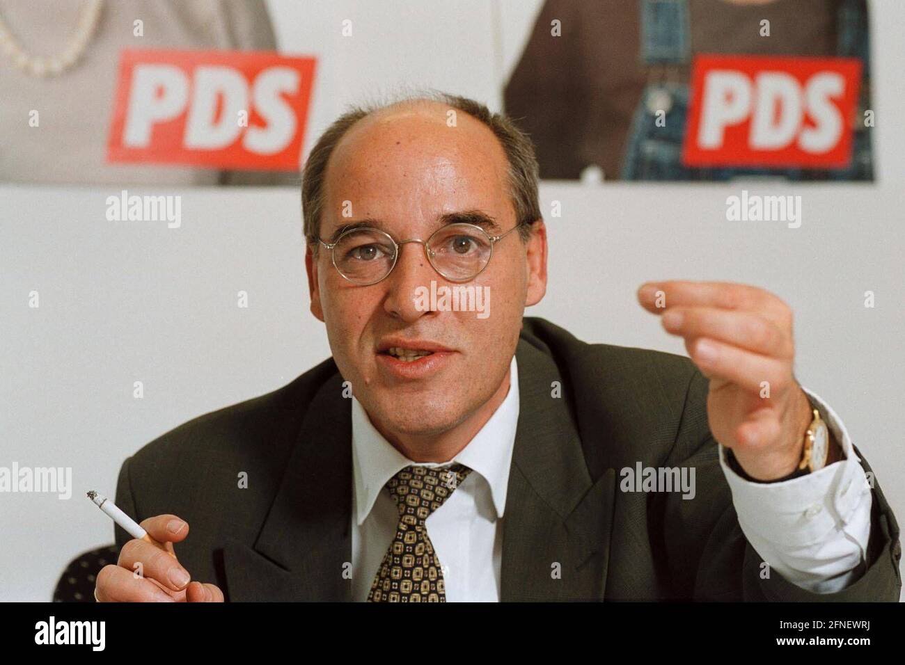 Gregor Gysi, PDS parliamentary party leader, gives an interview in the ...