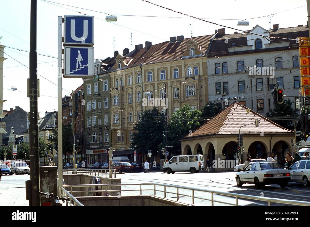 Cityscape Munich: Subway stop and crossing at Max-Weber-Platz in Munich ...