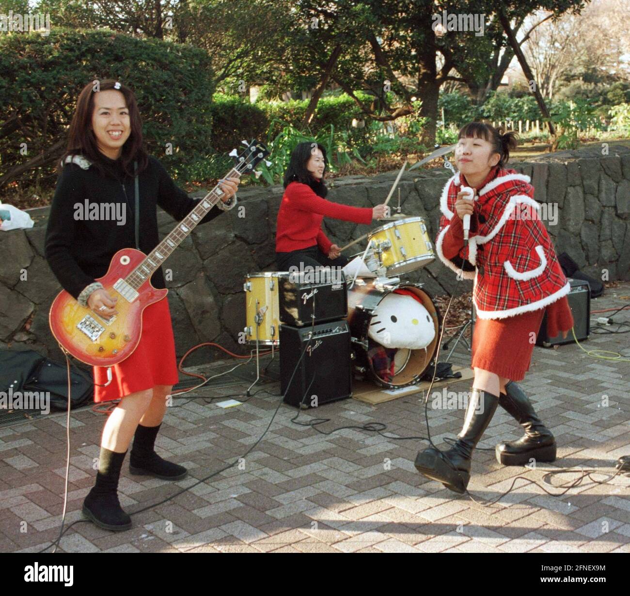 Street musicians in Yoyogi Park in Tokyo. [automated translation] Stock ...