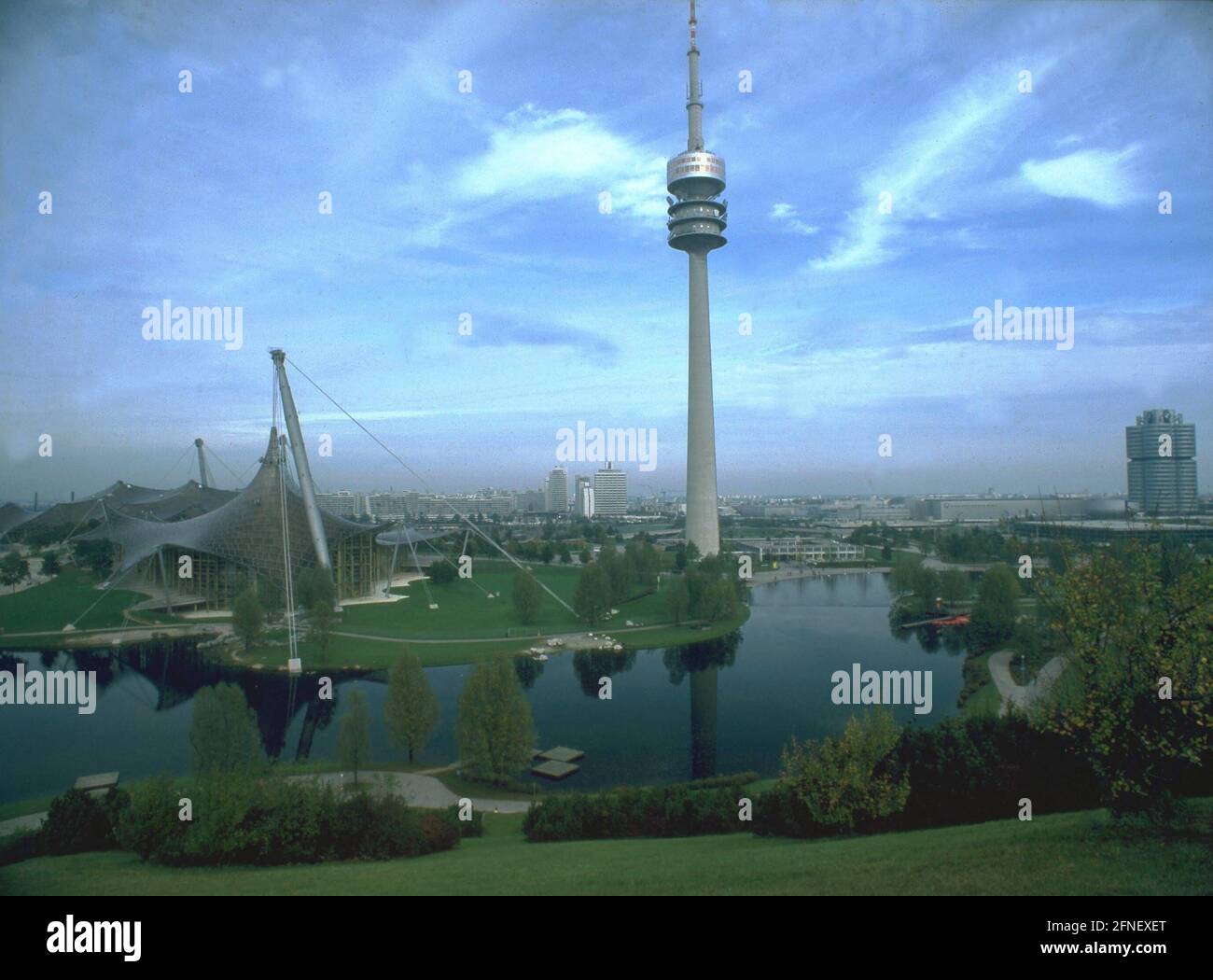 The Olympic Park in Munich, taken from the Schuttberg (1995 ...