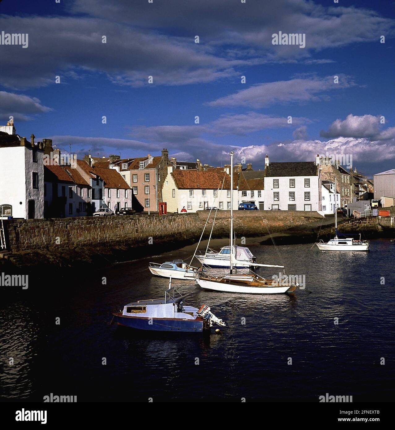 Scotland: East Neuk coastline of the Fife peninsula, St. Monans harbour ...