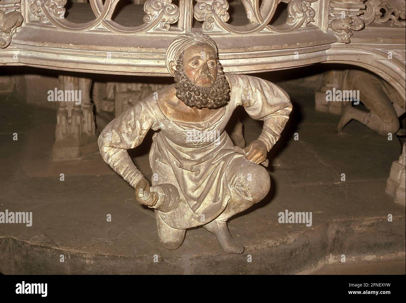 Marble sculpture in the Lorenzkirche in Nuremberg (Franconia). Self ...