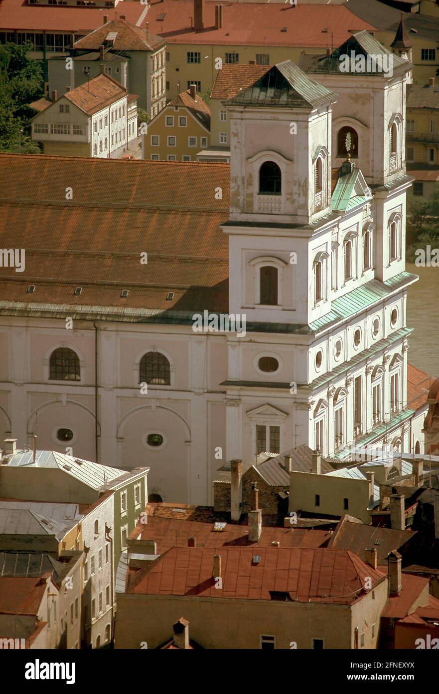 The former Jesuit church of St. Michael with a double tower facade was ...