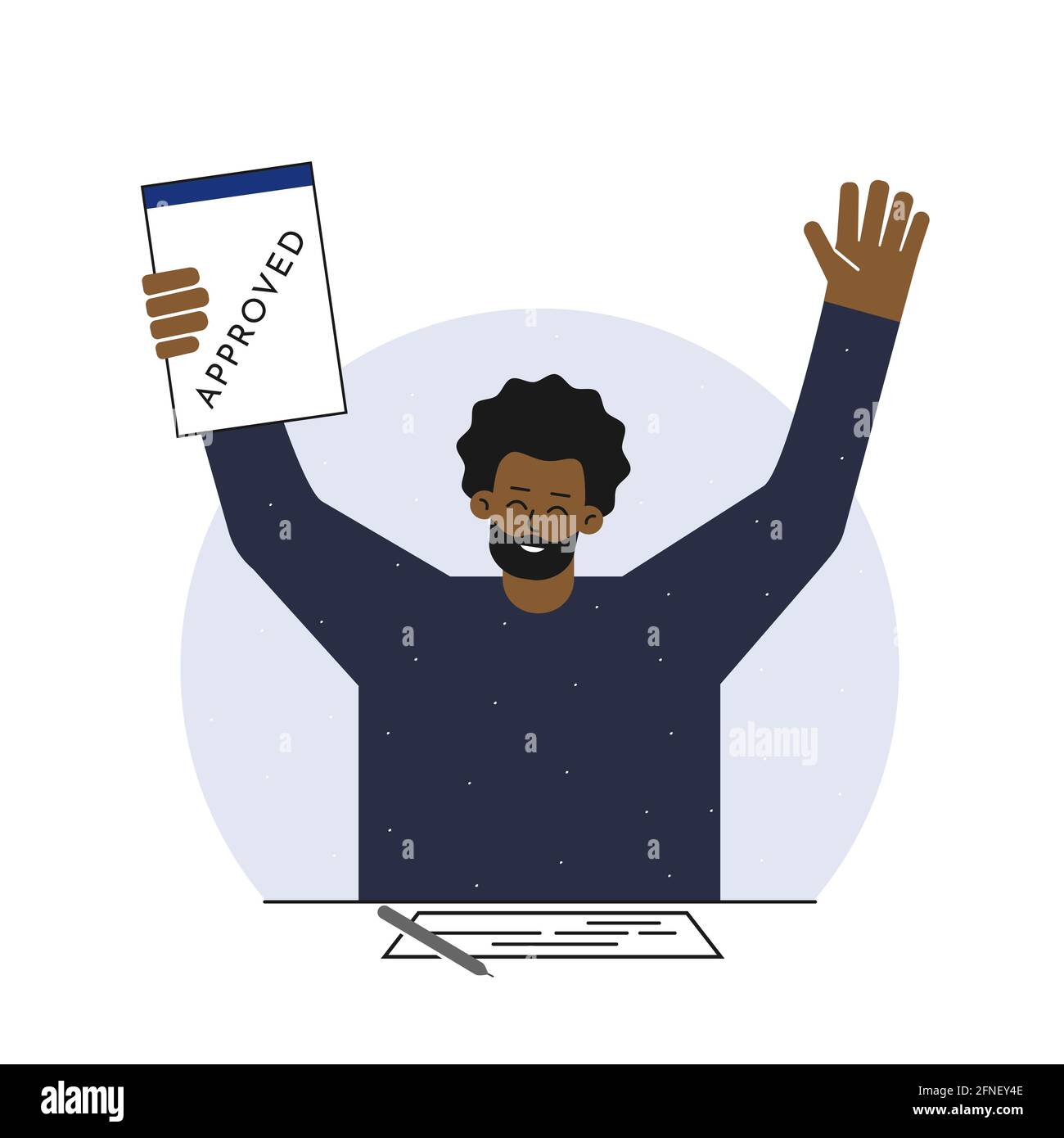 Vector isolated illustration. Flat cartoon style. Happy African ...