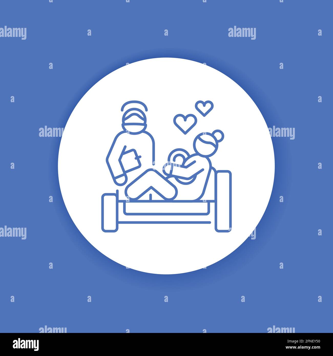Midwife birth newborn Stock Vector Images - Alamy