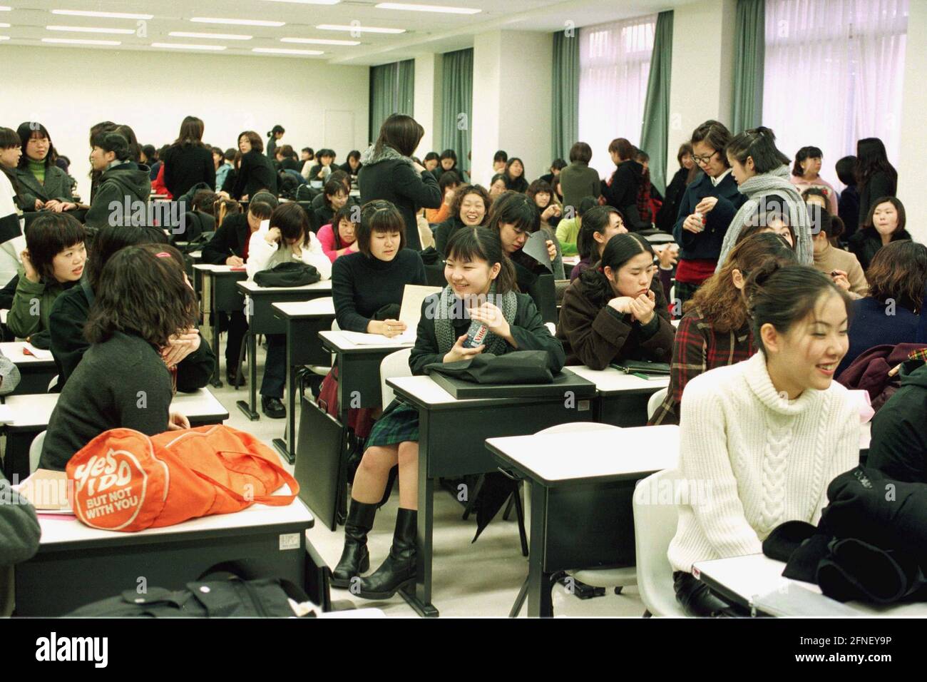 Students in a lecture hall at Bunka Women's University in Tokyo's ...