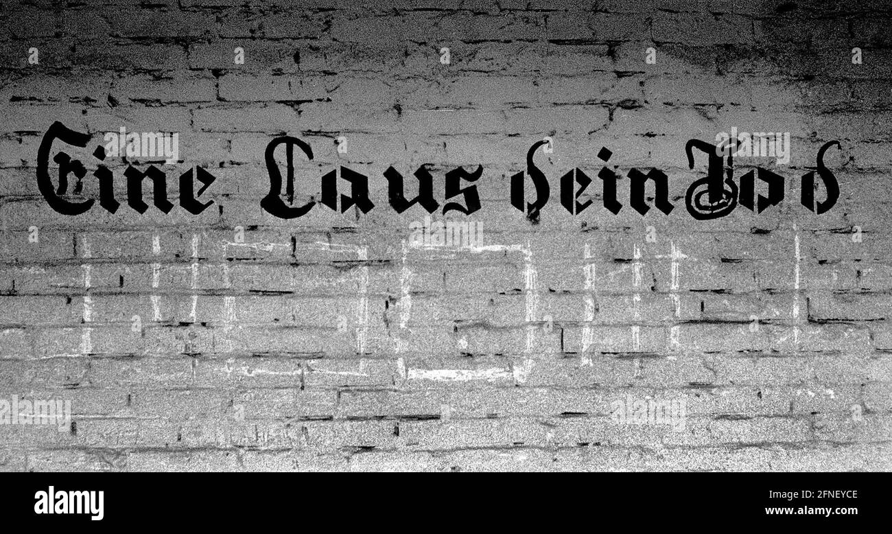 Slogan in the Birkenau camp of the Auschwitz concentration camp ...