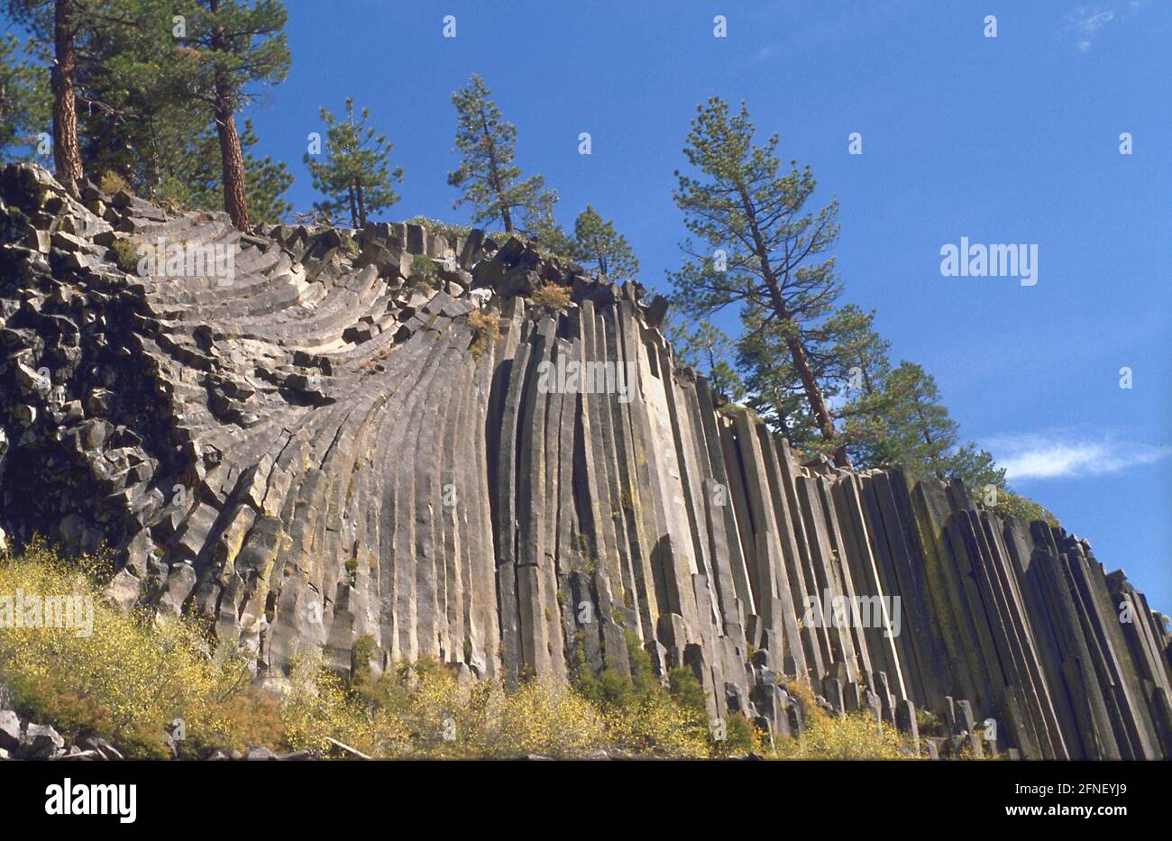 The Devil's Postpiles are granite rocks that appear as hexagonal ...