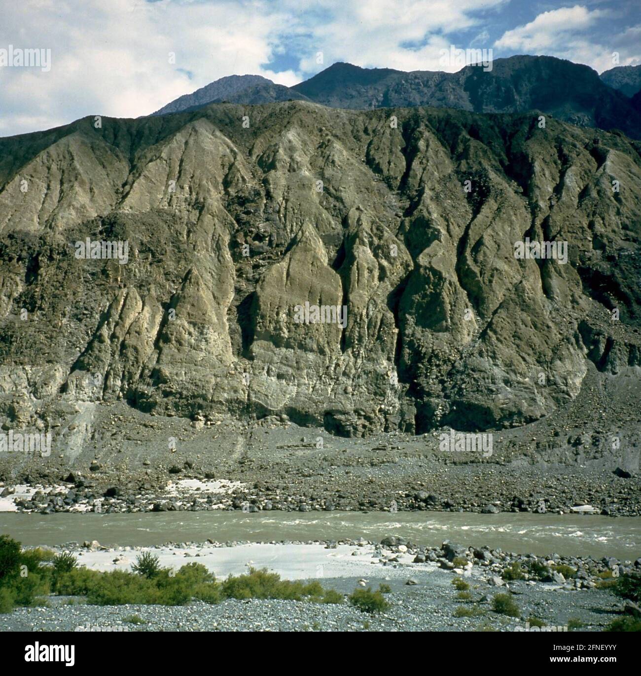 Mountain landscape on the upper Indus River near Chilas. [automated ...