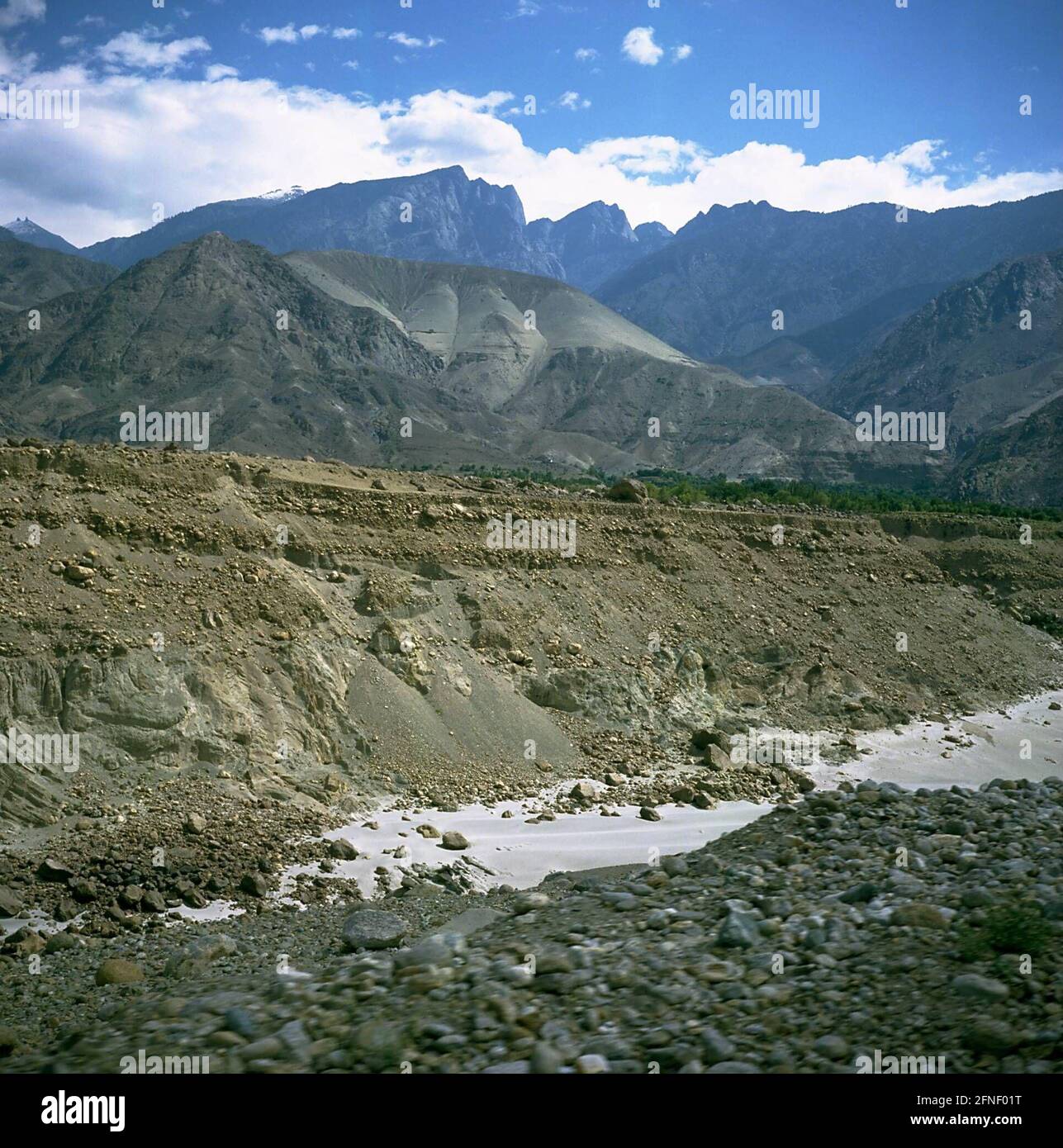 Mountain landscape on the upper Indus River near Chilas. [automated ...