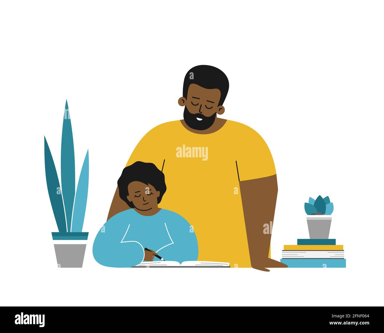 Parent child homework Stock Vector Images - Alamy