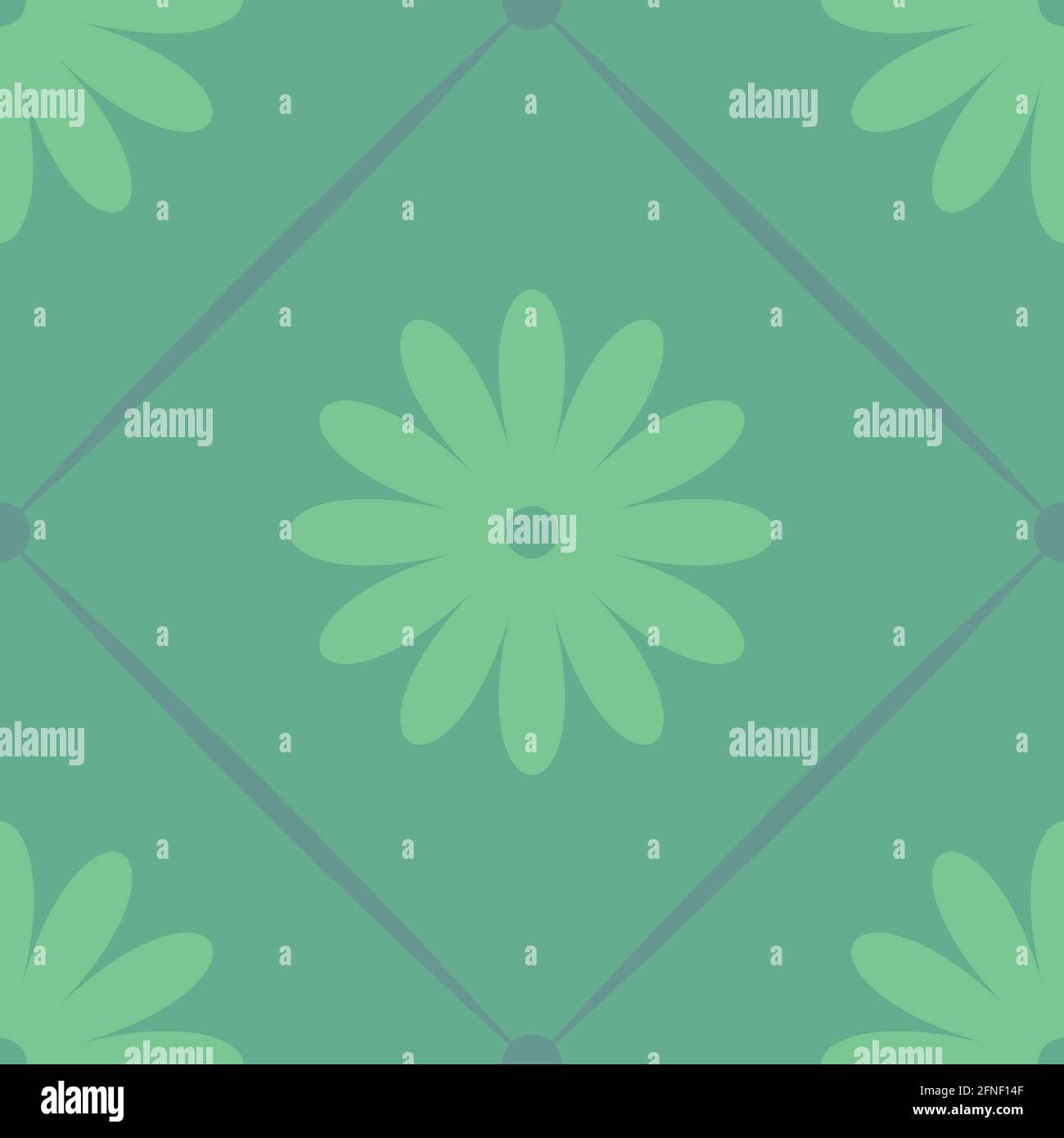 flowers seamless pattern design green tint background Stock Vector ...