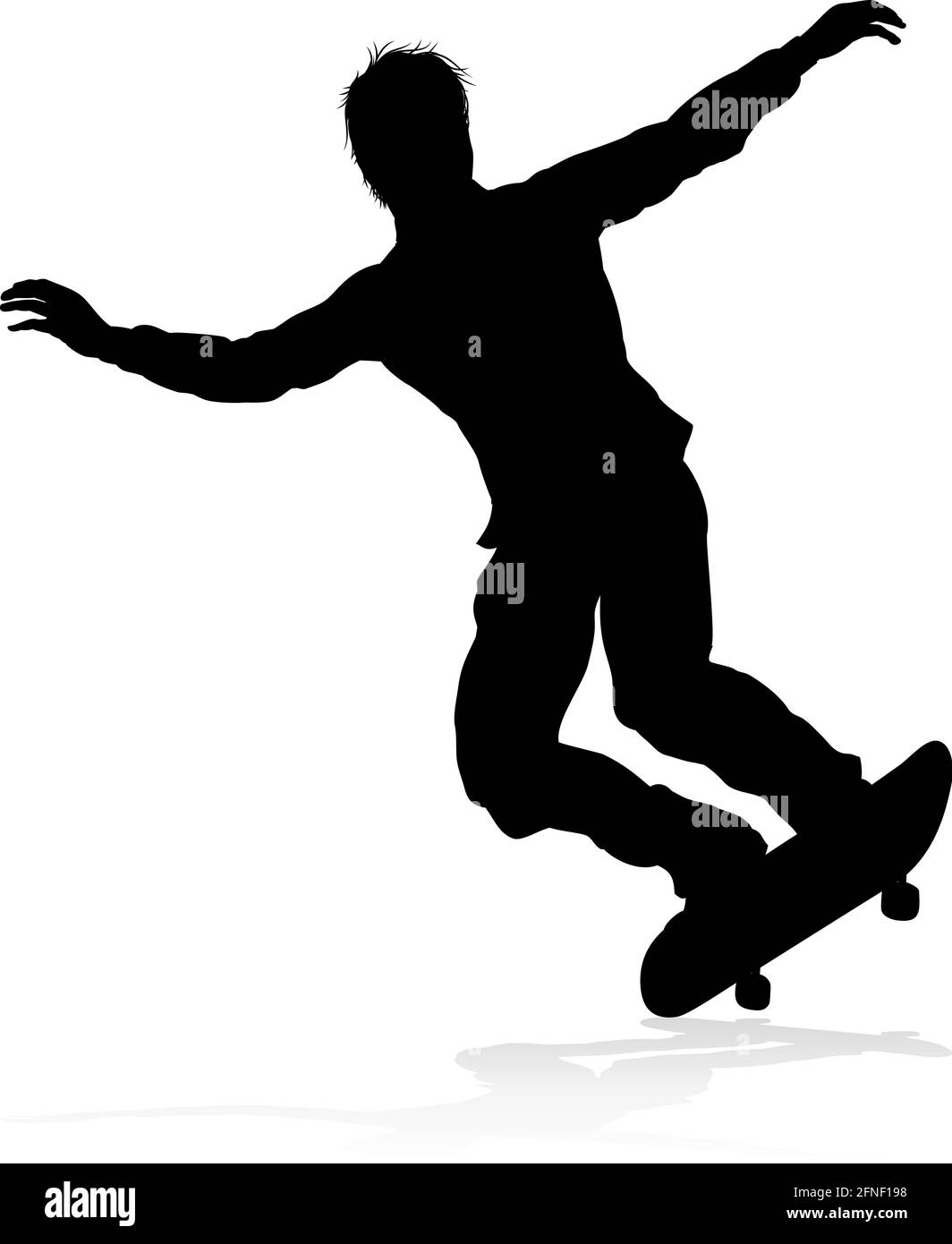 Silhouette Skater Skateboarder Stock Vector Image & Art - Alamy