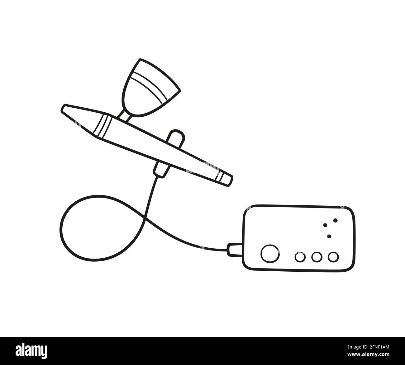 Hand drawn airbrush. Aerograph in doodle style. Air brush tool. Vector ...