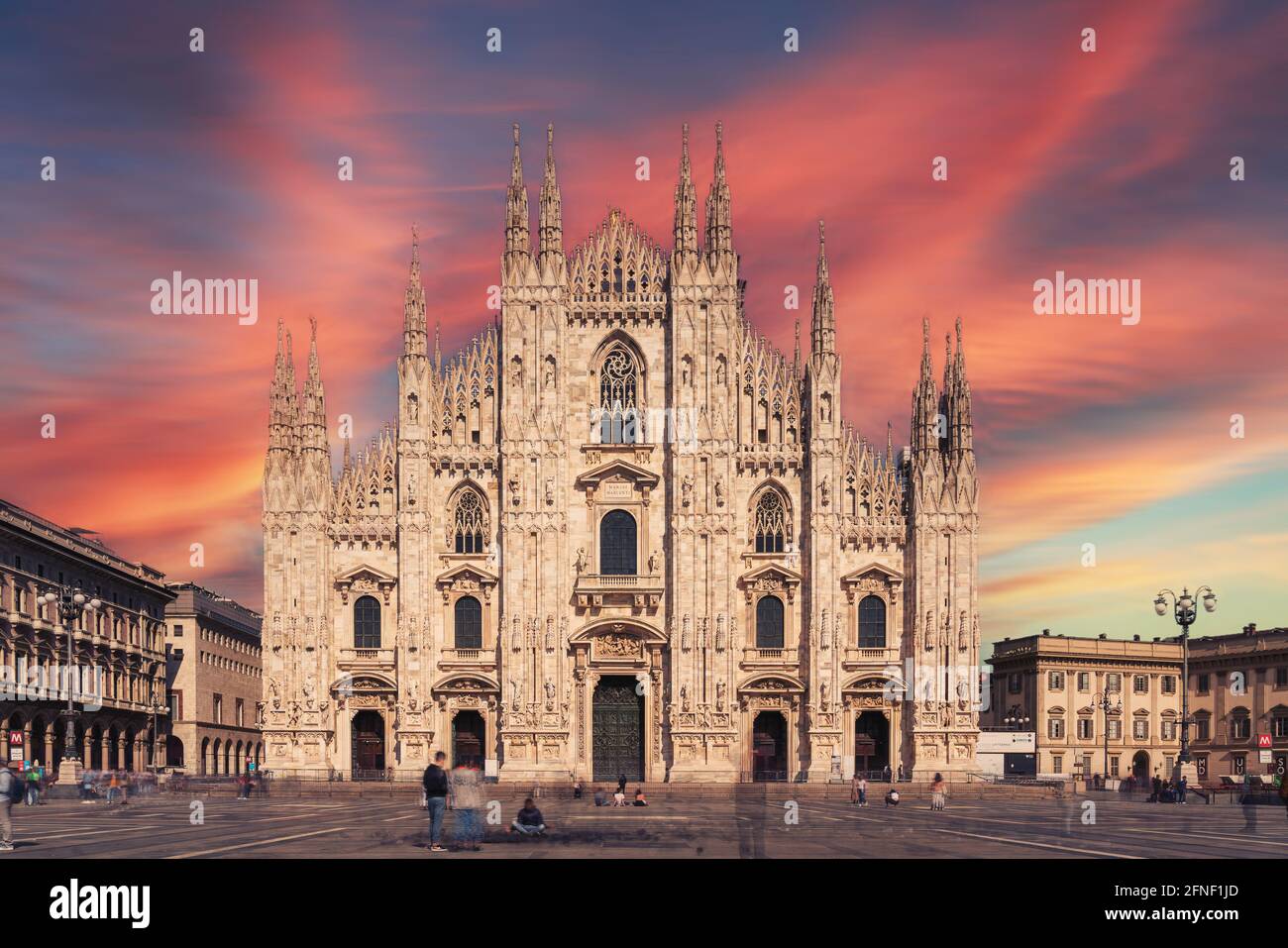 Milan cathedral (Duomo di Milano) at sunset,Milan,Italy Stock Photo - Alamy