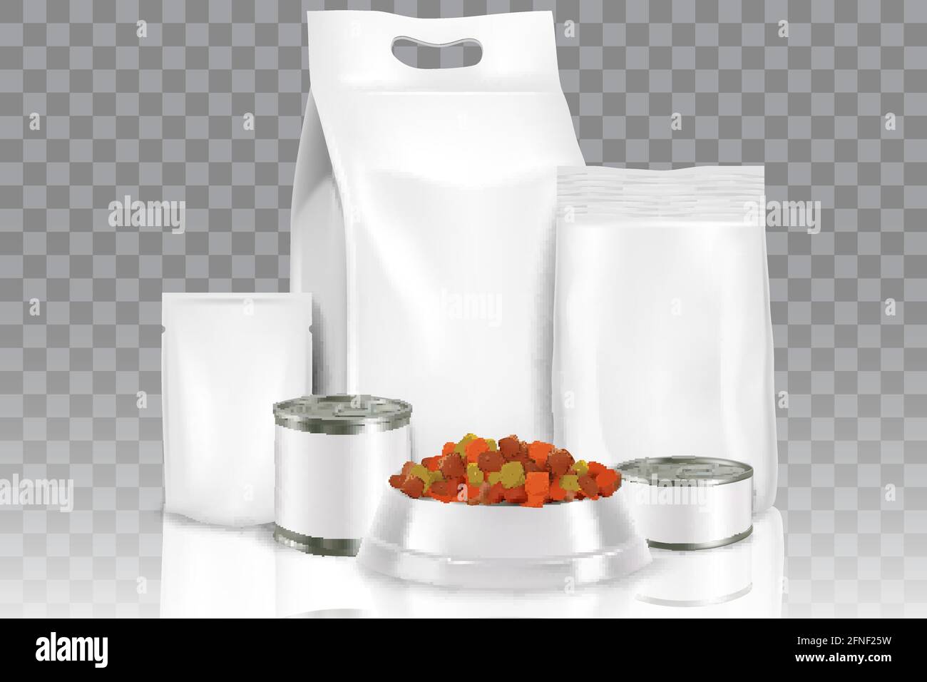 Realistic pet food pack mock up set, vector illustration Stock Vector ...