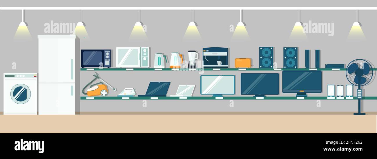 Electronics store vector poster, banner design template Stock Vector ...