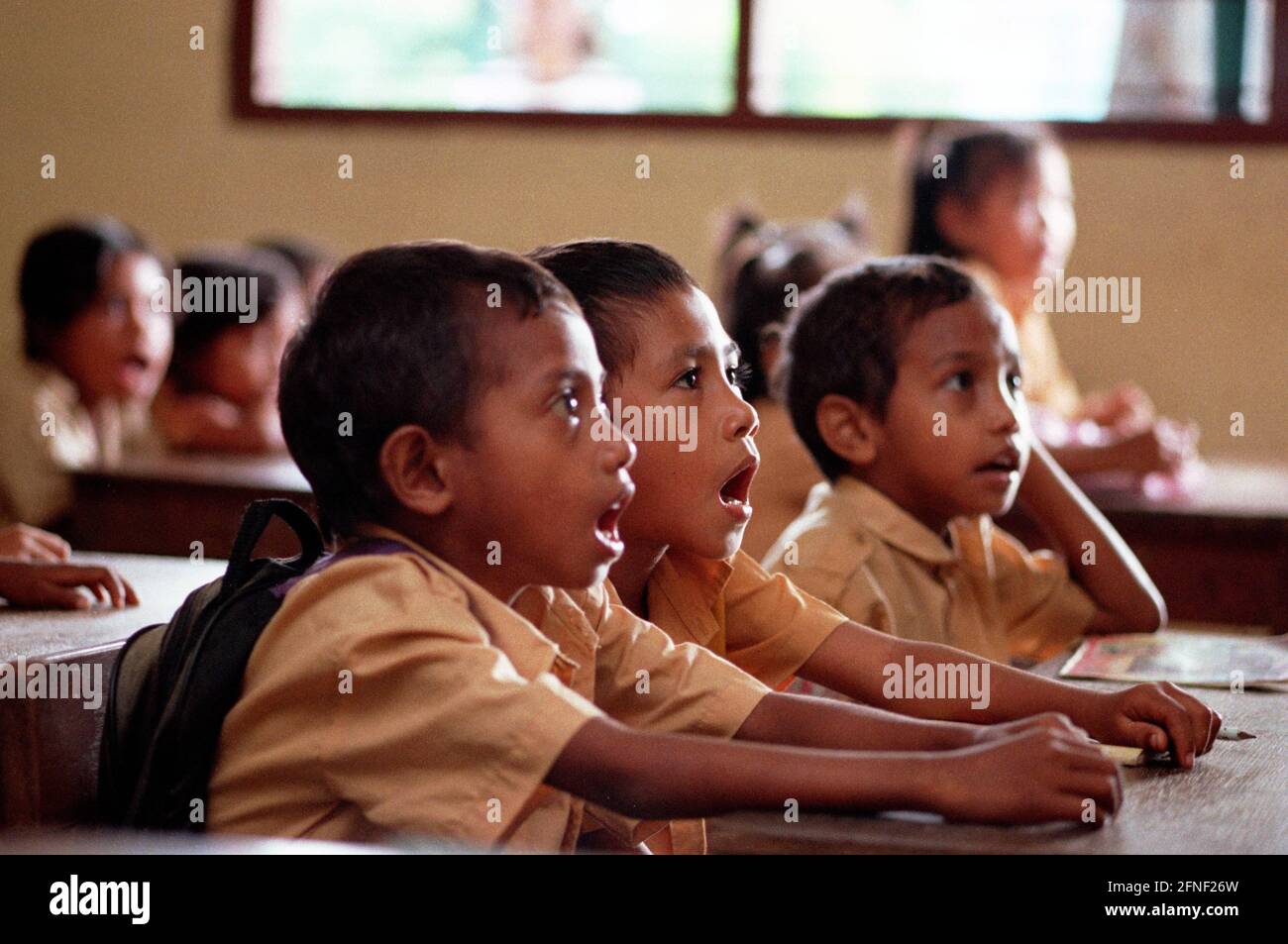 Students learning Indonesian in elementary school. [automated ...