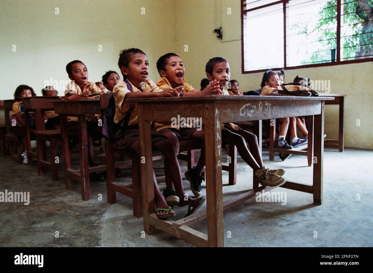 Students learning Indonesian in a primary school in East Timor ...
