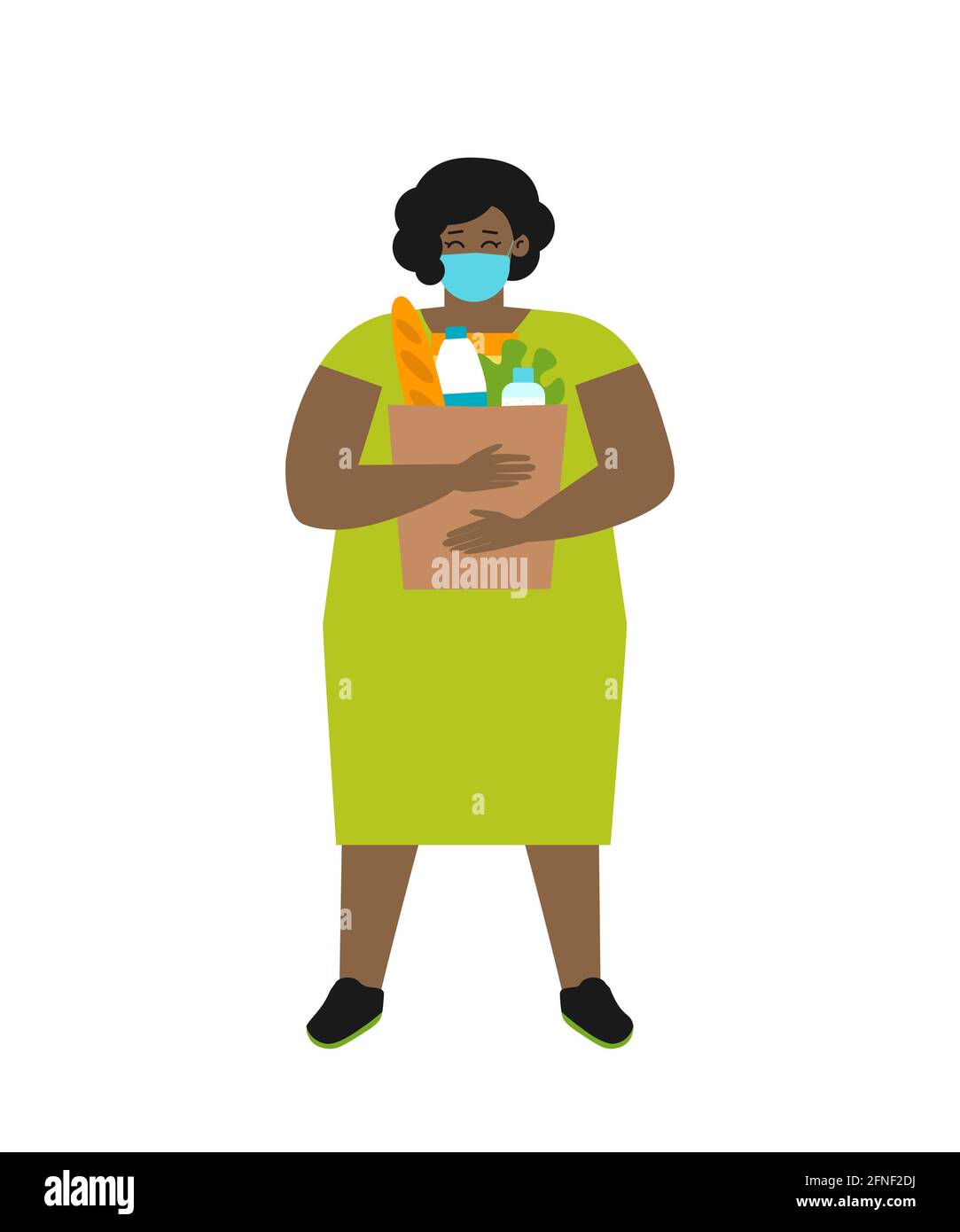 Healthy eating black woman Stock Vector Images - Alamy