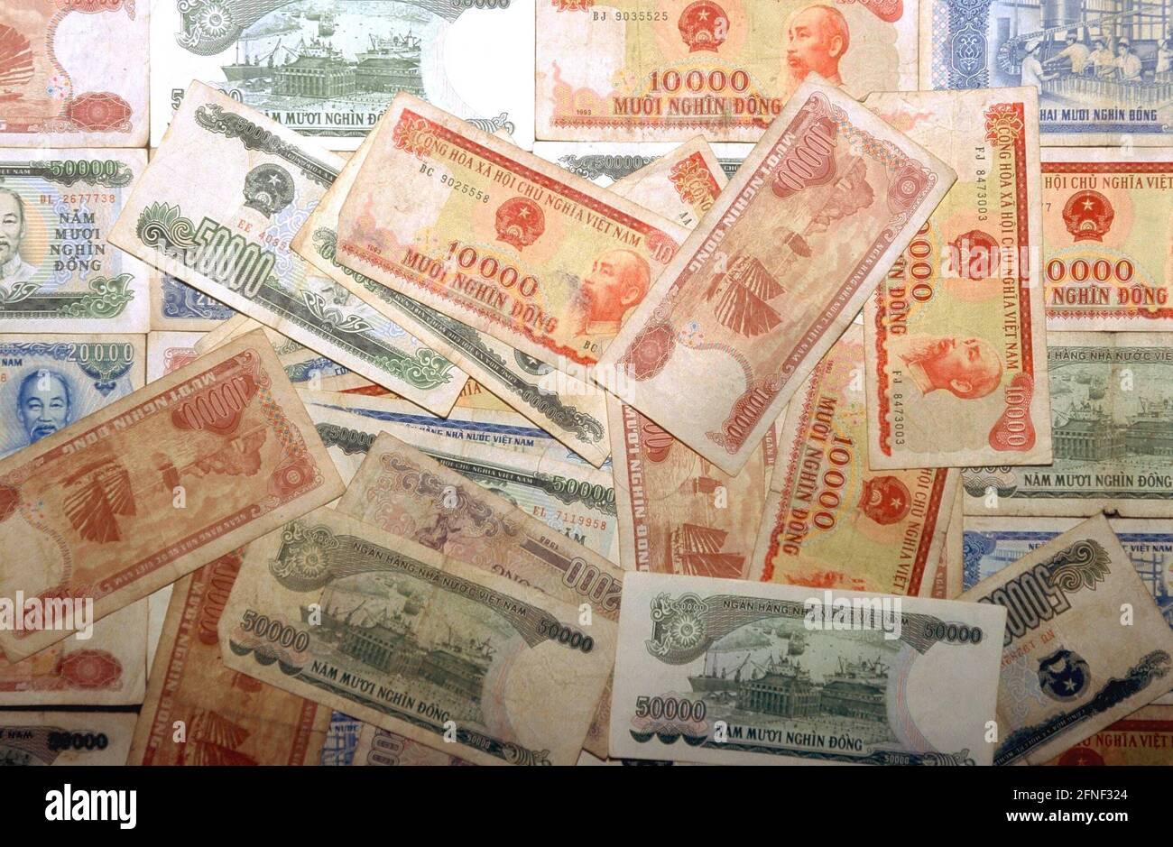 Vietnamese banknotes. The currency in Vietnam is the Dong. [automated ...