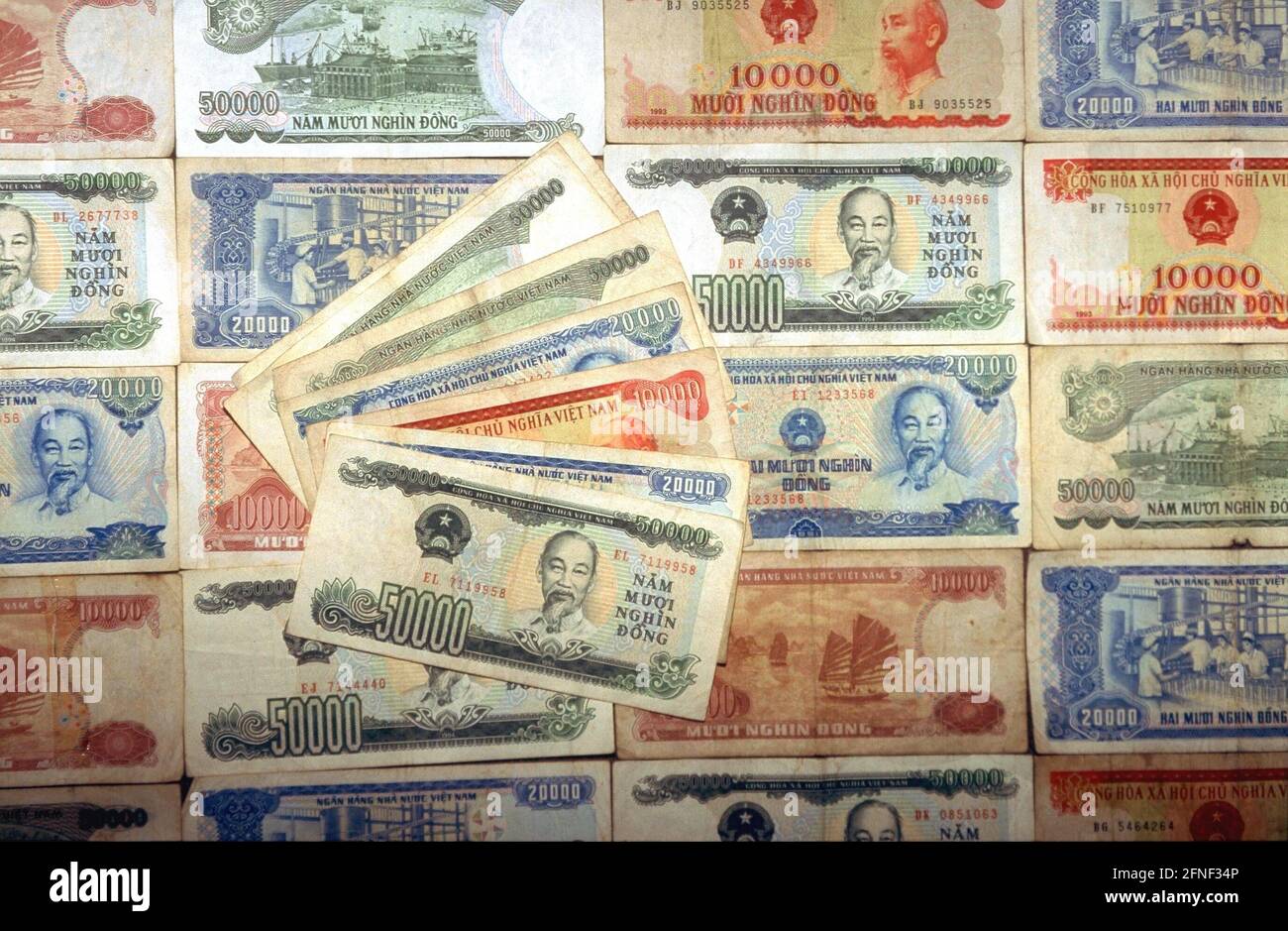 Vietnamese banknotes. The currency in Vietnam is the Dong. [automated ...